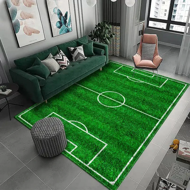 3D Football Field Carpet fors Room Soft Floor Mat Microfiber Large ...