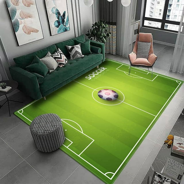 3D Football Field Carpet fors Room Soft Floor Mat Polyester Area Rug ...