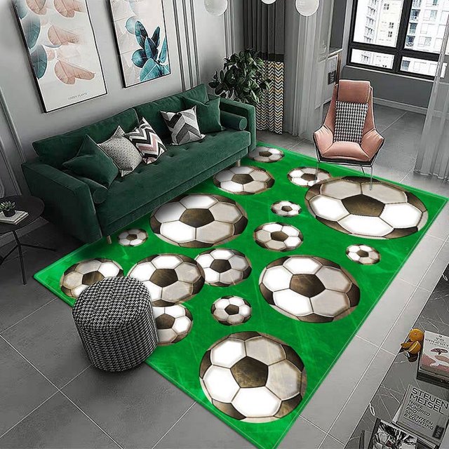 3D Football Field Carpet fors Room Soft Floor Mat Polyester Area Rug ...