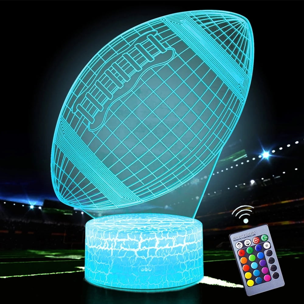 3D Football Night Light,LED Football Illusion Lamp Touch & Remote ...