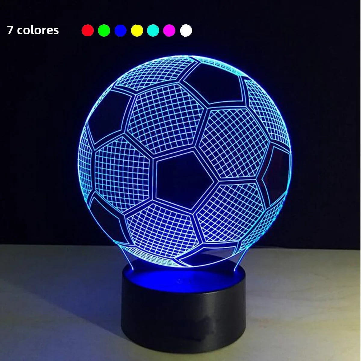 3D Football Night Light with Optical Illusion and Touch Color Changing ...