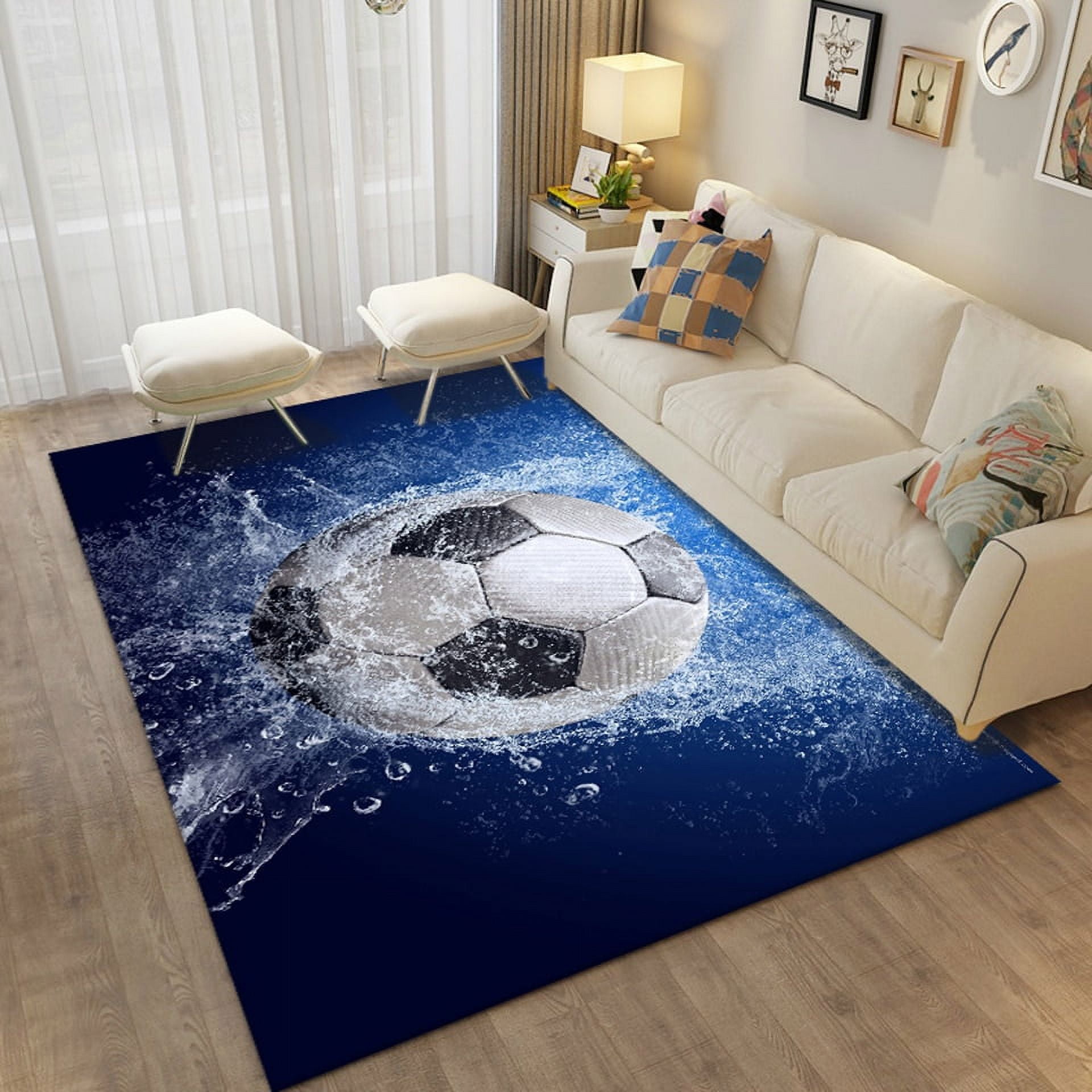 3D Football Printing Floor Mat Carpets for Living Room Soccer Field ...