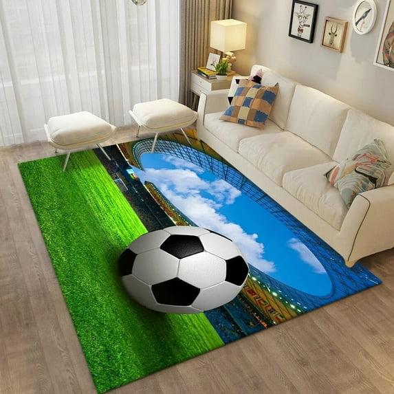 3D Football Printing Floor Mat Carpets for Living Room Soccer Field ...