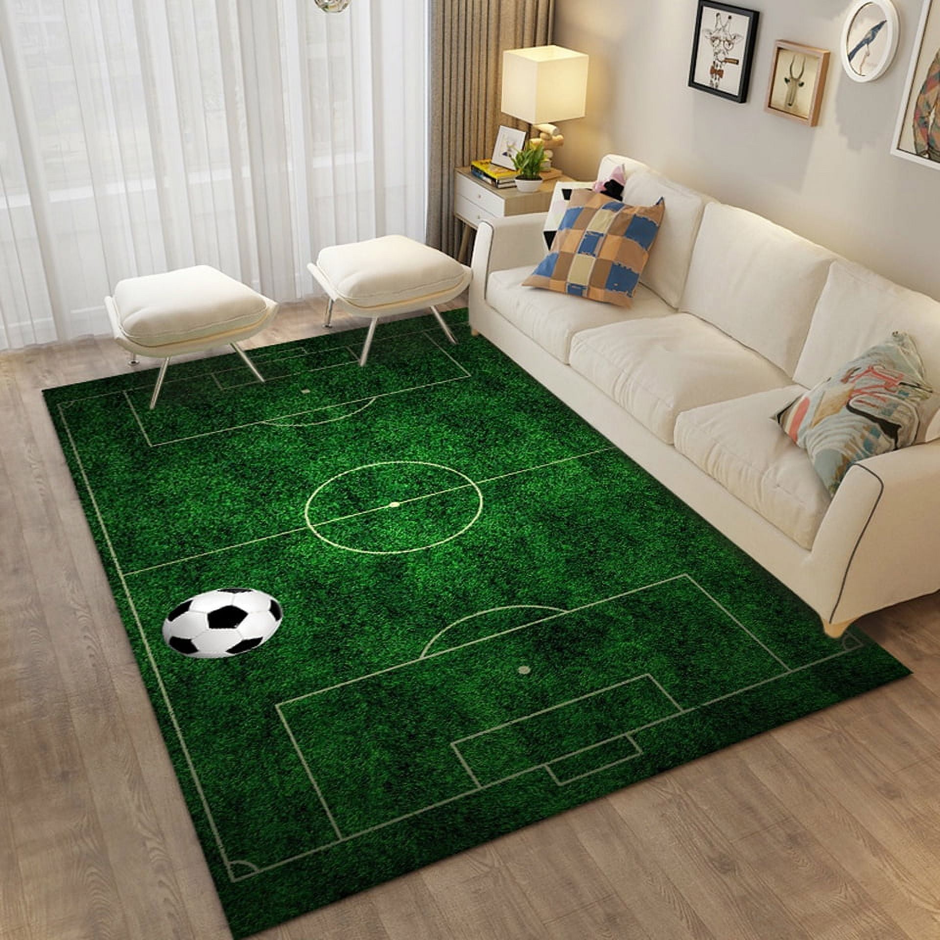 3D Football Printing Floor Mat Carpets for Living Room Soccer Field ...