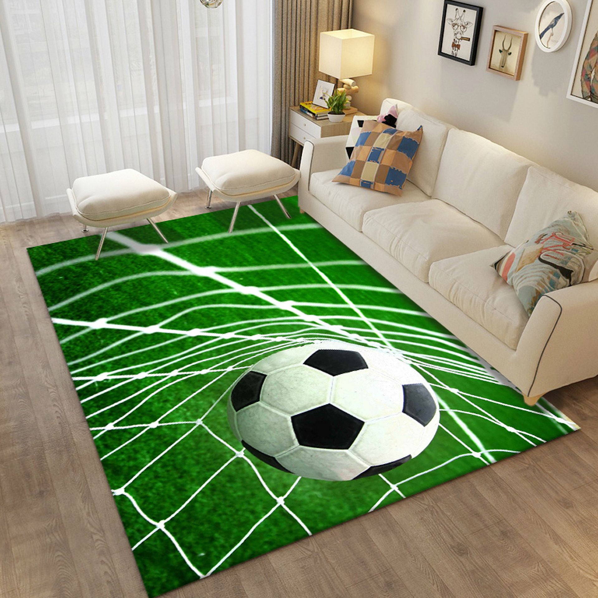 3D Football Printing Floor Mat Carpets for Living Room Soccer Field ...