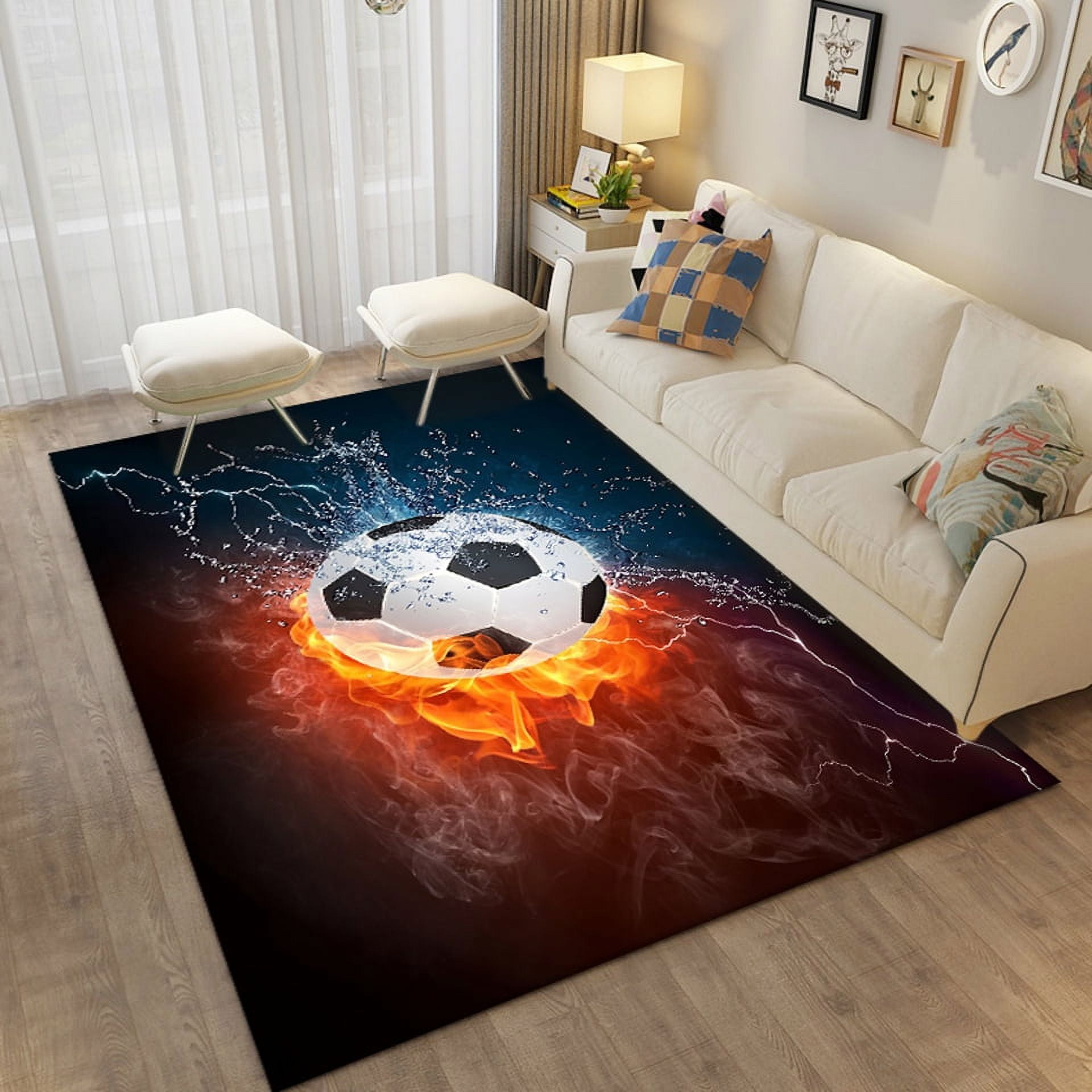 3D Football Printing Floor Mat Carpets for Living Room Soccer Field ...