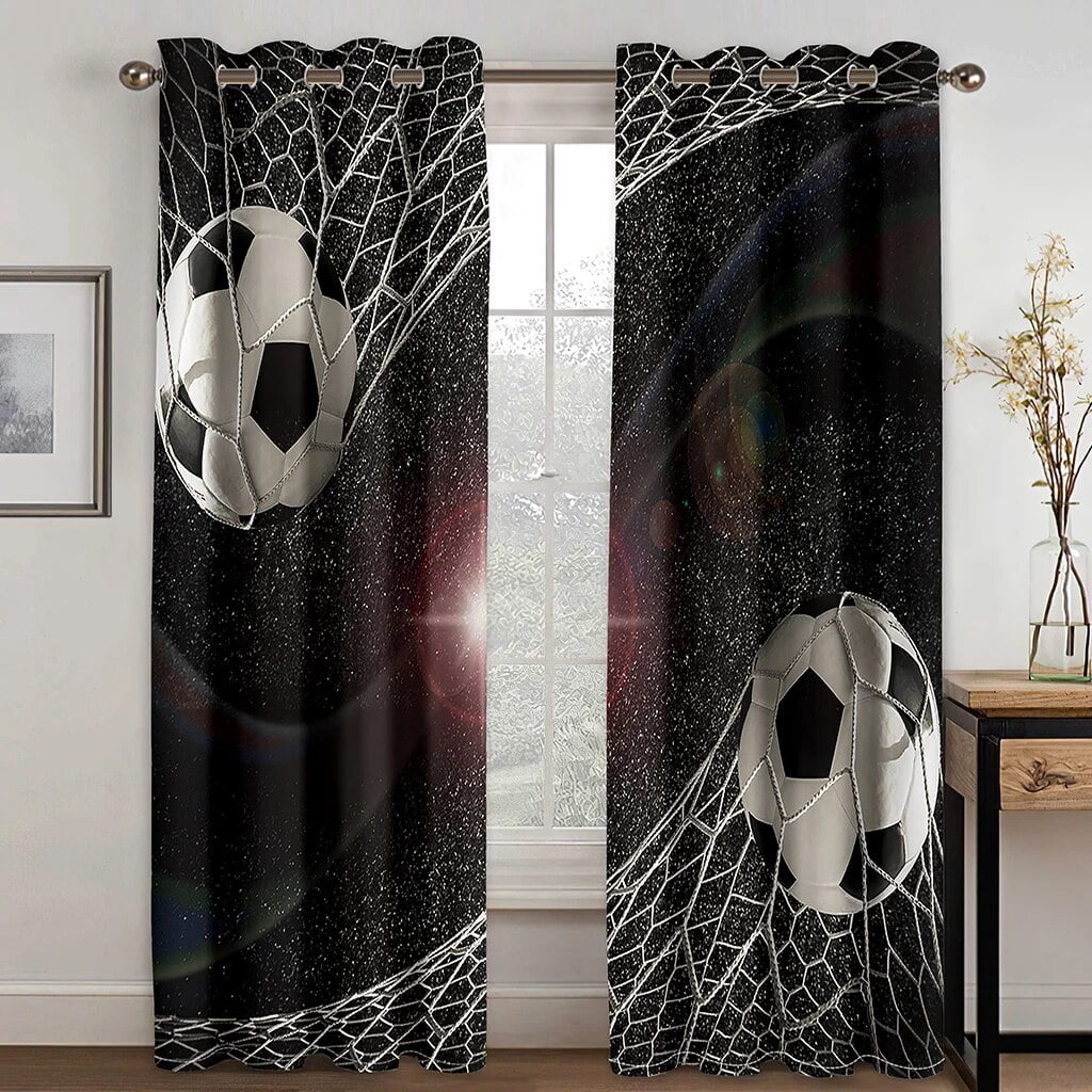 3D Football Soccer Basketball Basaball Curtains Pattern For Living Room ...
