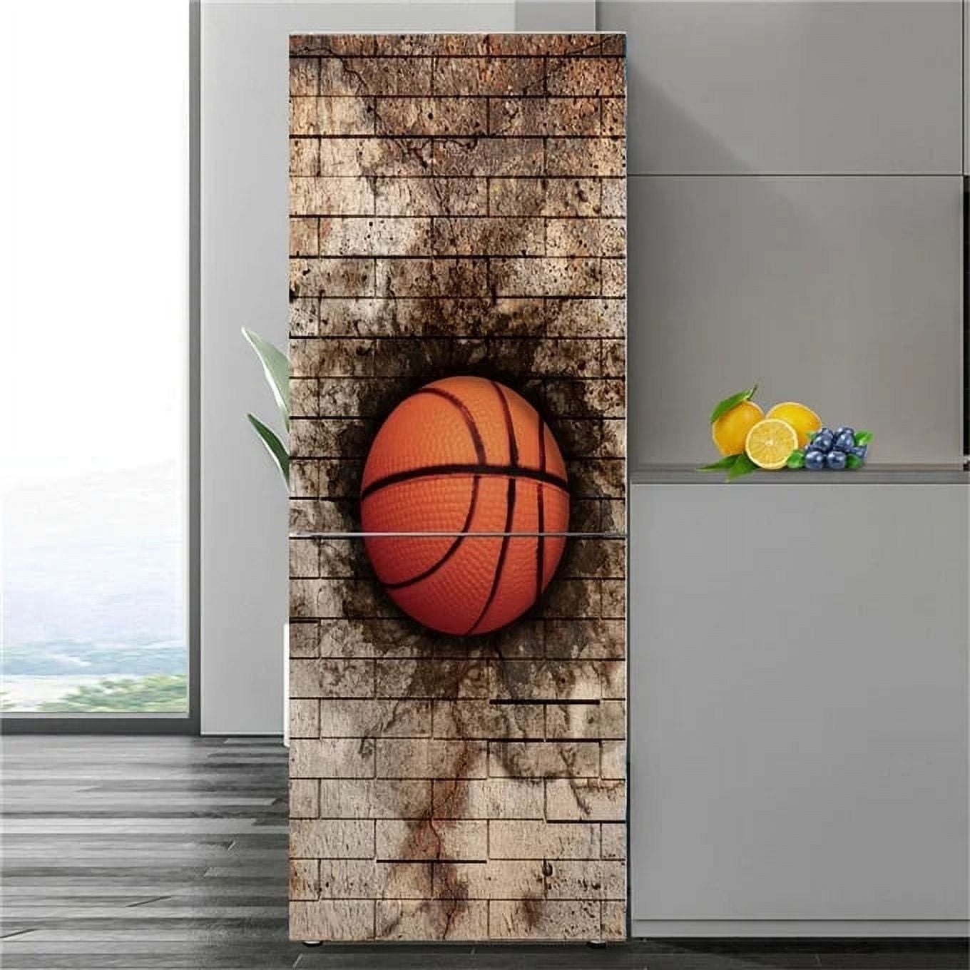 3D Football Soccer Fridge Sticker Full Door Cover Mural Ball Sports ...