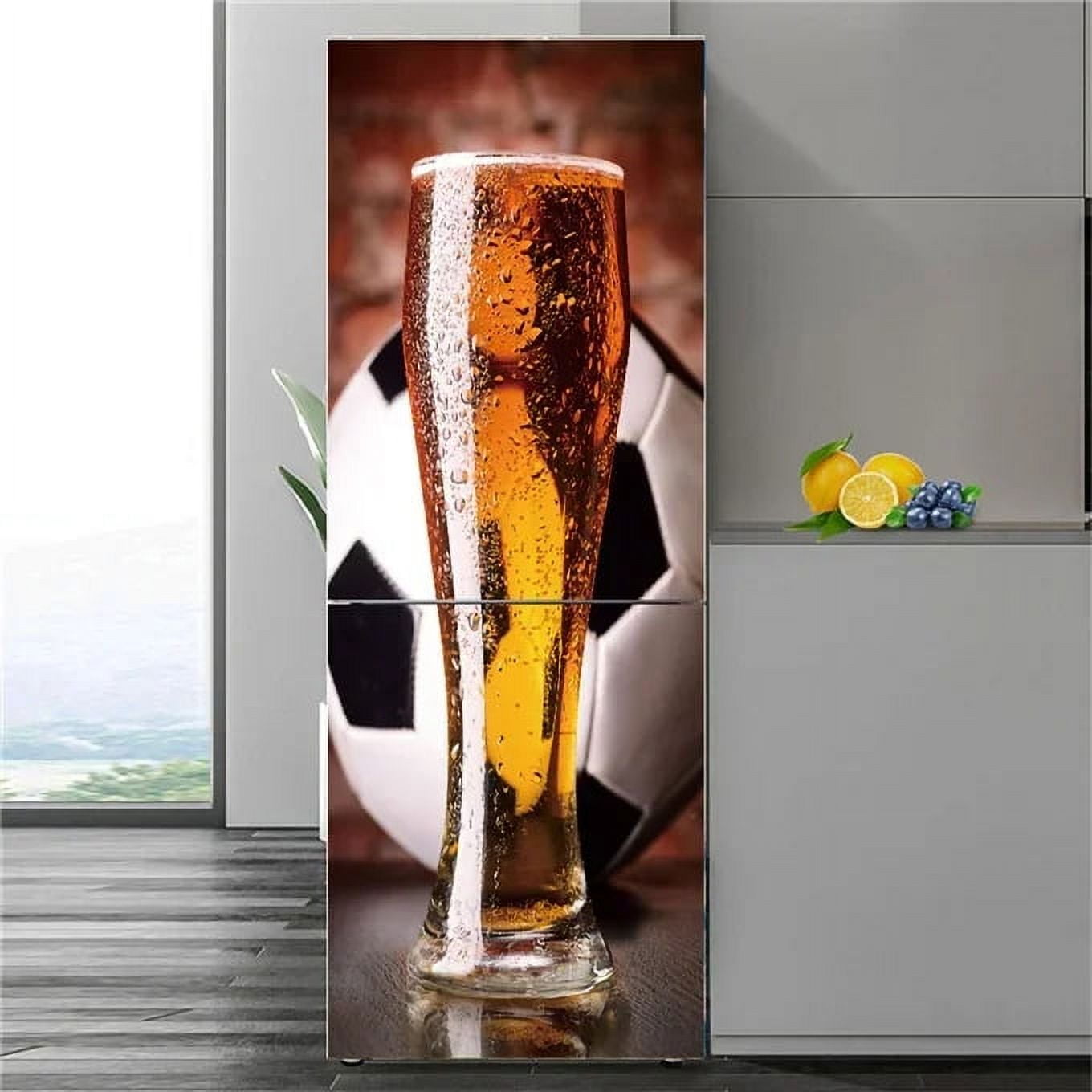 3D Football Soccer Fridge Sticker Full Door Cover Mural Ball Sports ...