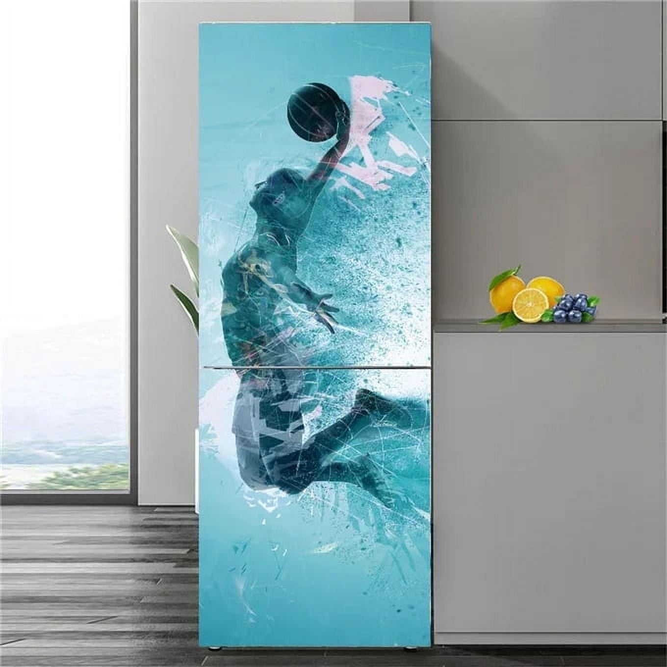 3D Football Soccer Fridge Sticker Full Door Cover Mural Ball Sports ...