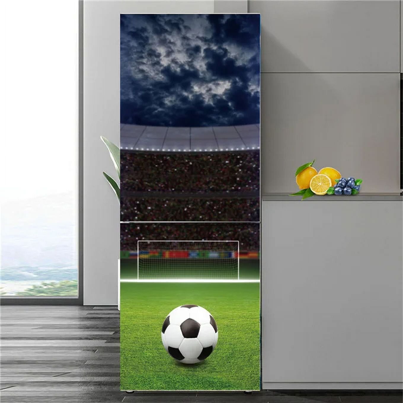 3D Football Soccer Fridge Sticker Full Door Cover Mural Ball Sports ...