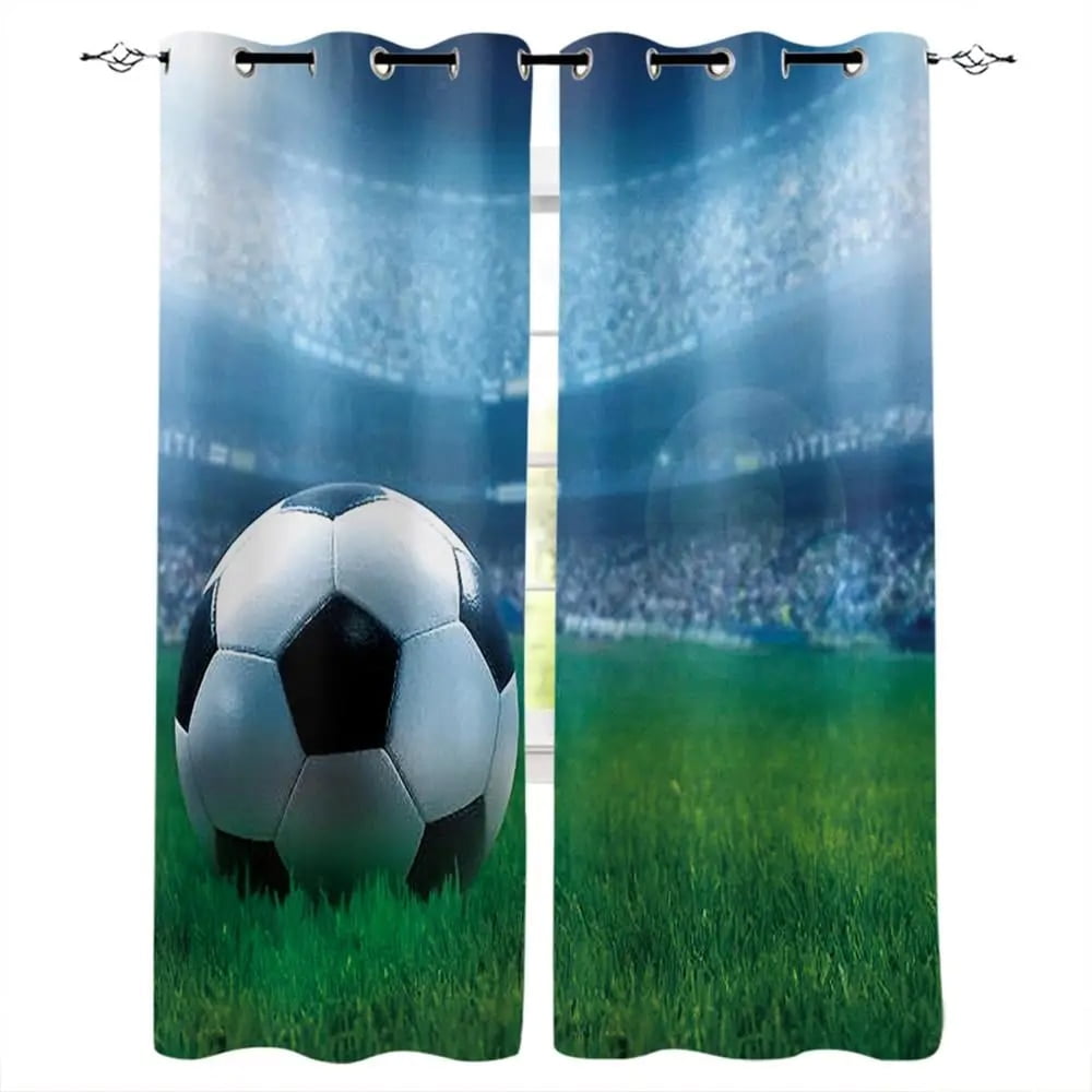 3D Football Soccer Game Sport Window Curtains For Living Room Kitchen ...