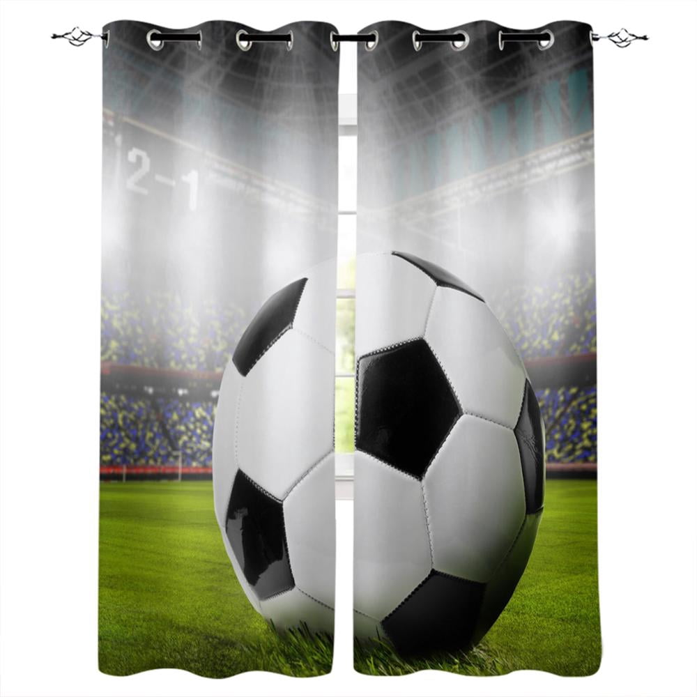 3D Football Soccer Game Sport Window Curtains For Living Room Kitchen ...