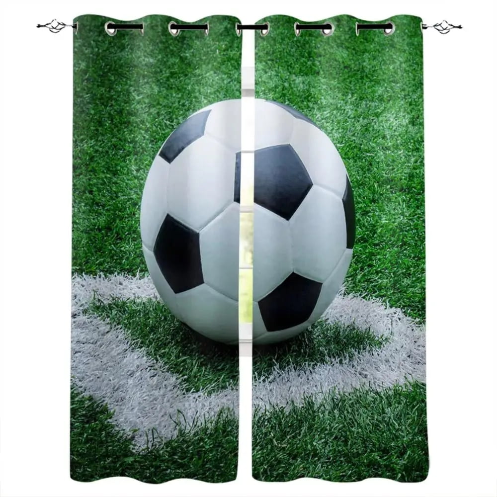 3D Football Soccer Game Sport Window Curtains For Living Room Kitchen ...