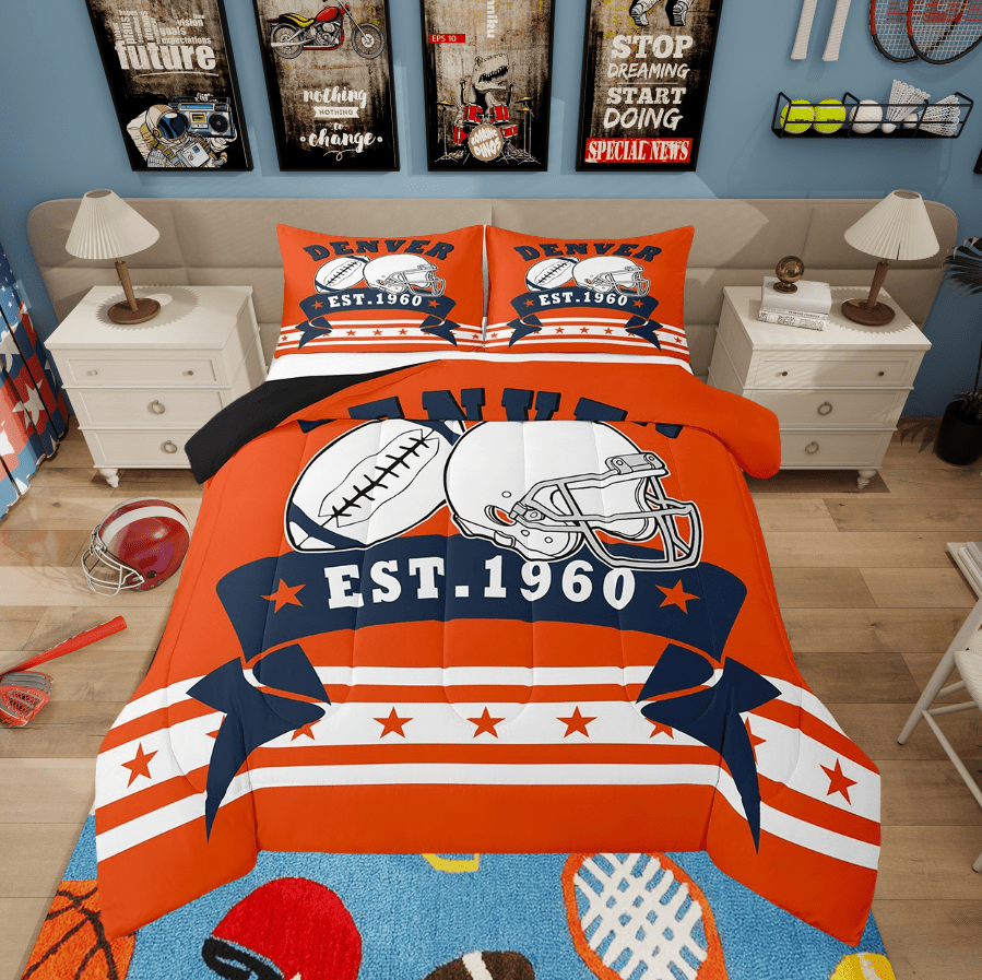 3D Football Sports Bedding Set, American Football Lovers Bedding ...