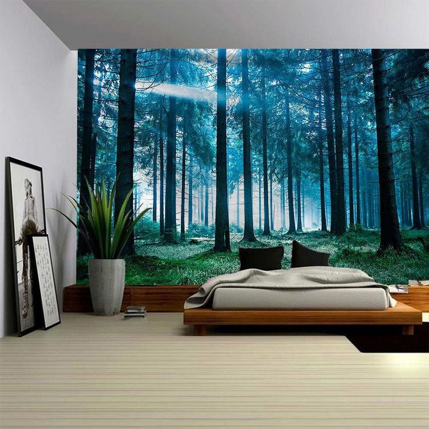 3D Forest Tree Tapestry Wall Hanging Nature Scene Tapestries Sunlight ...
