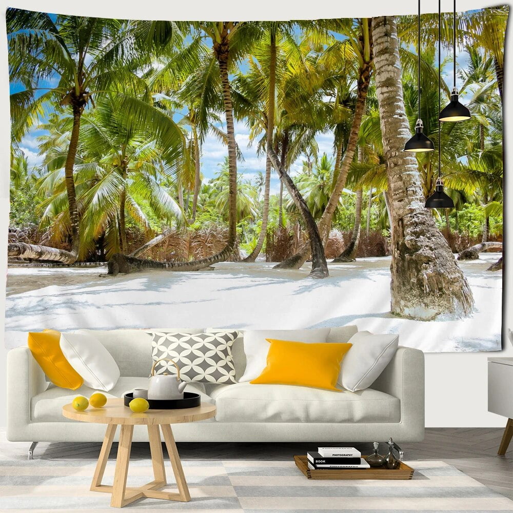 3D Forest Trees Tapestry Wall Hanging Home ration Window View Mural ...