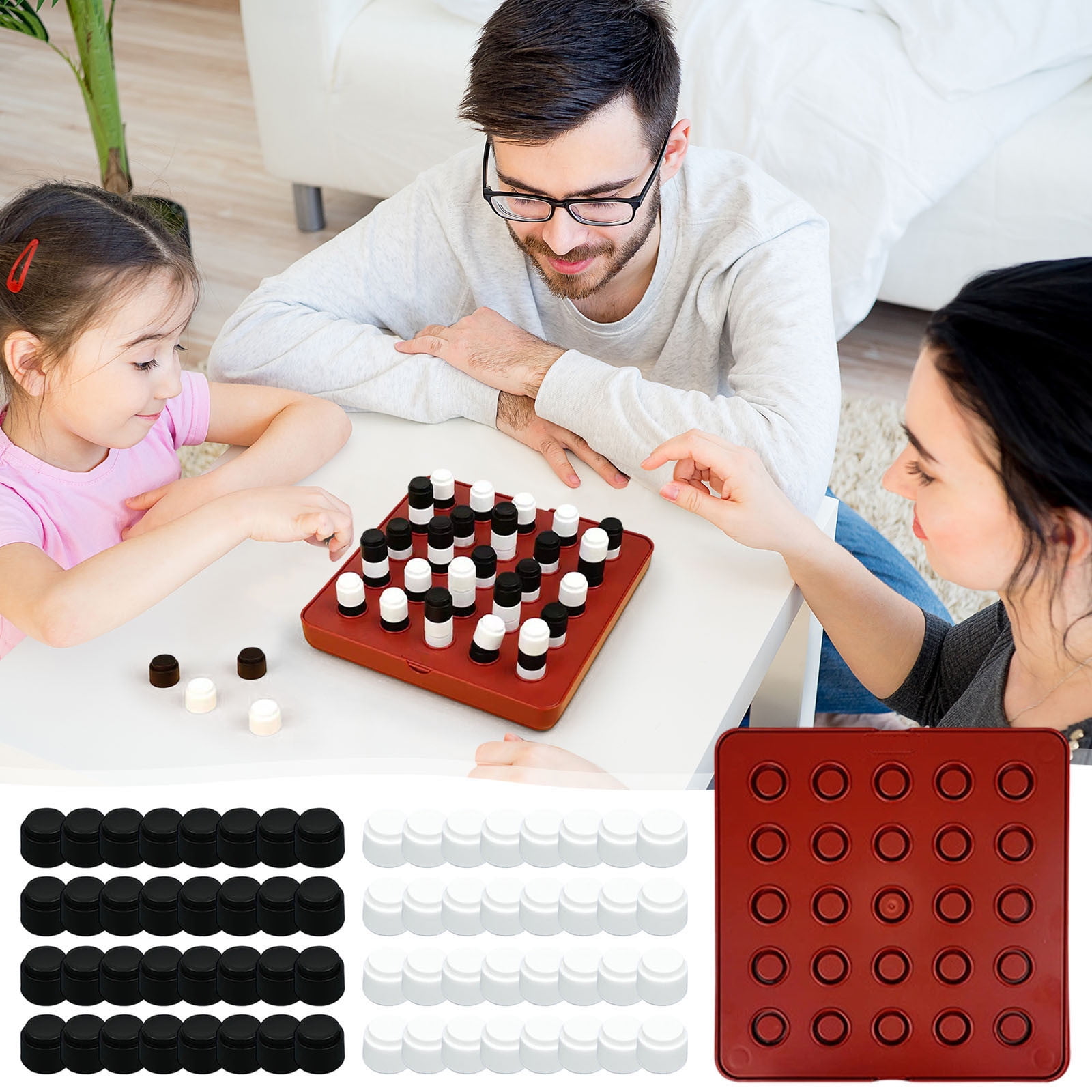 3D Four in a Row Tabletop Game Set | Parent-Child Interactive Board ...