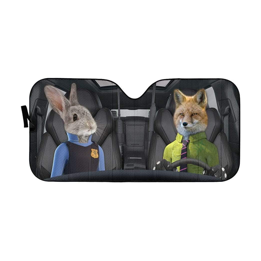3D Fox And Rabbit Zootopia Car Auto Sunshades Windshield Heat ...
