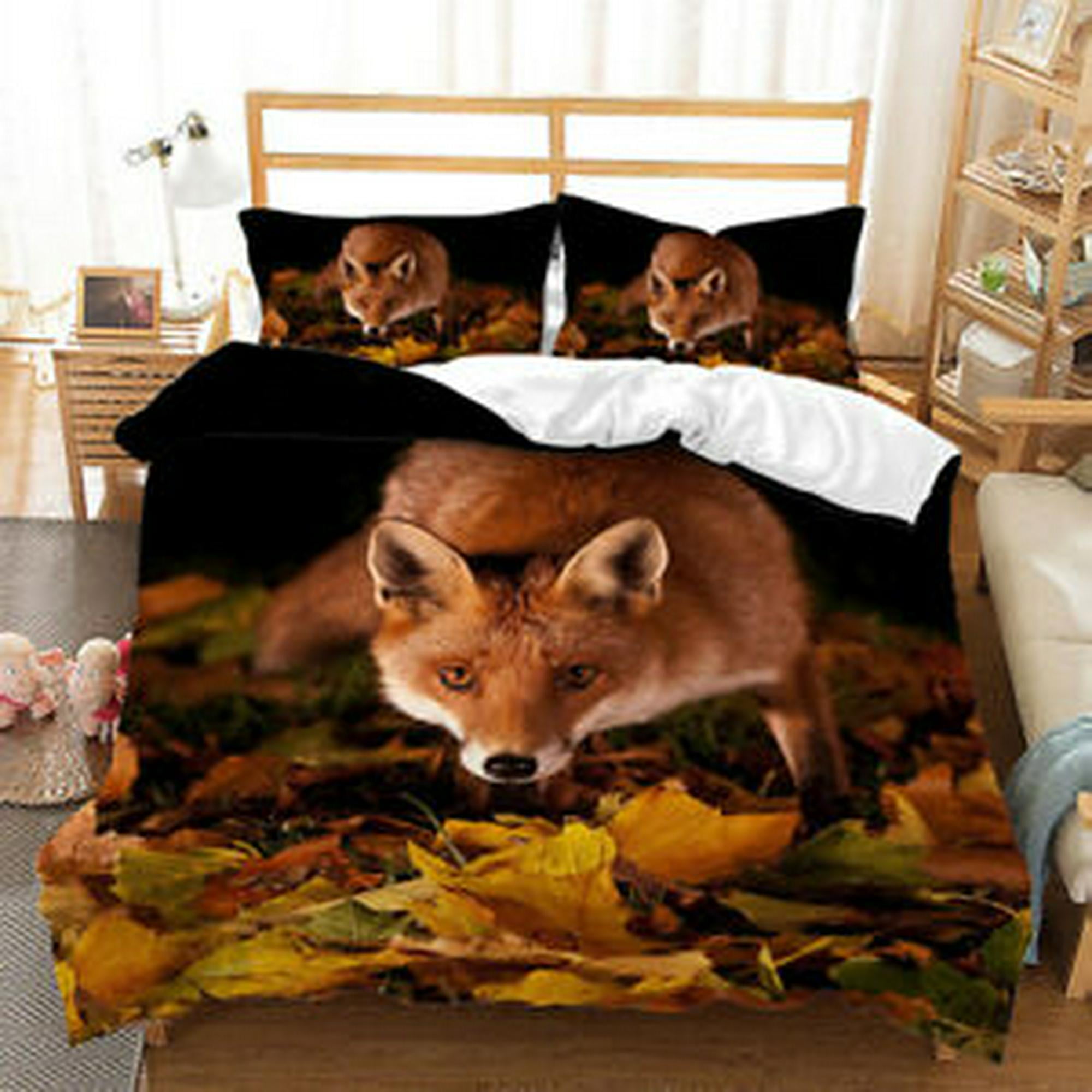 3D Fox /Duvet Cover Double/Queen/King Animal Bedding Set - Walmart.com
