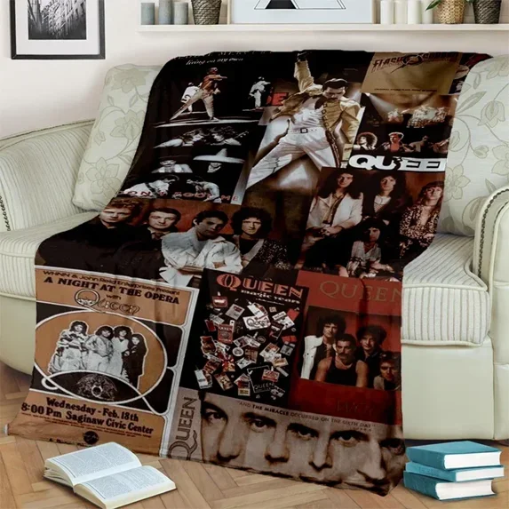 3D Freddie Mercury Queen-Rock-Band Blanket,Soft Throw Blanket for Home ...