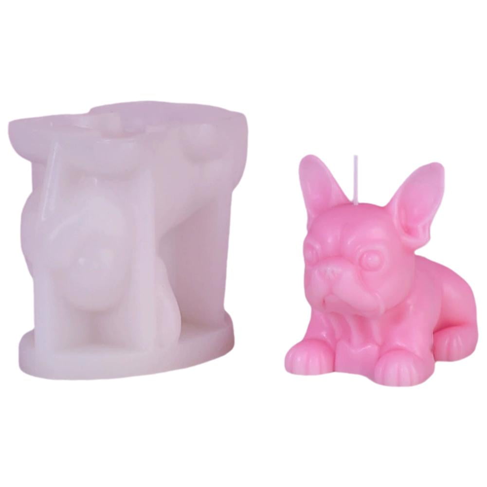 3D French Bulldog Sile Candle Mold Animal Puppy Soap Crystal Plaster ...