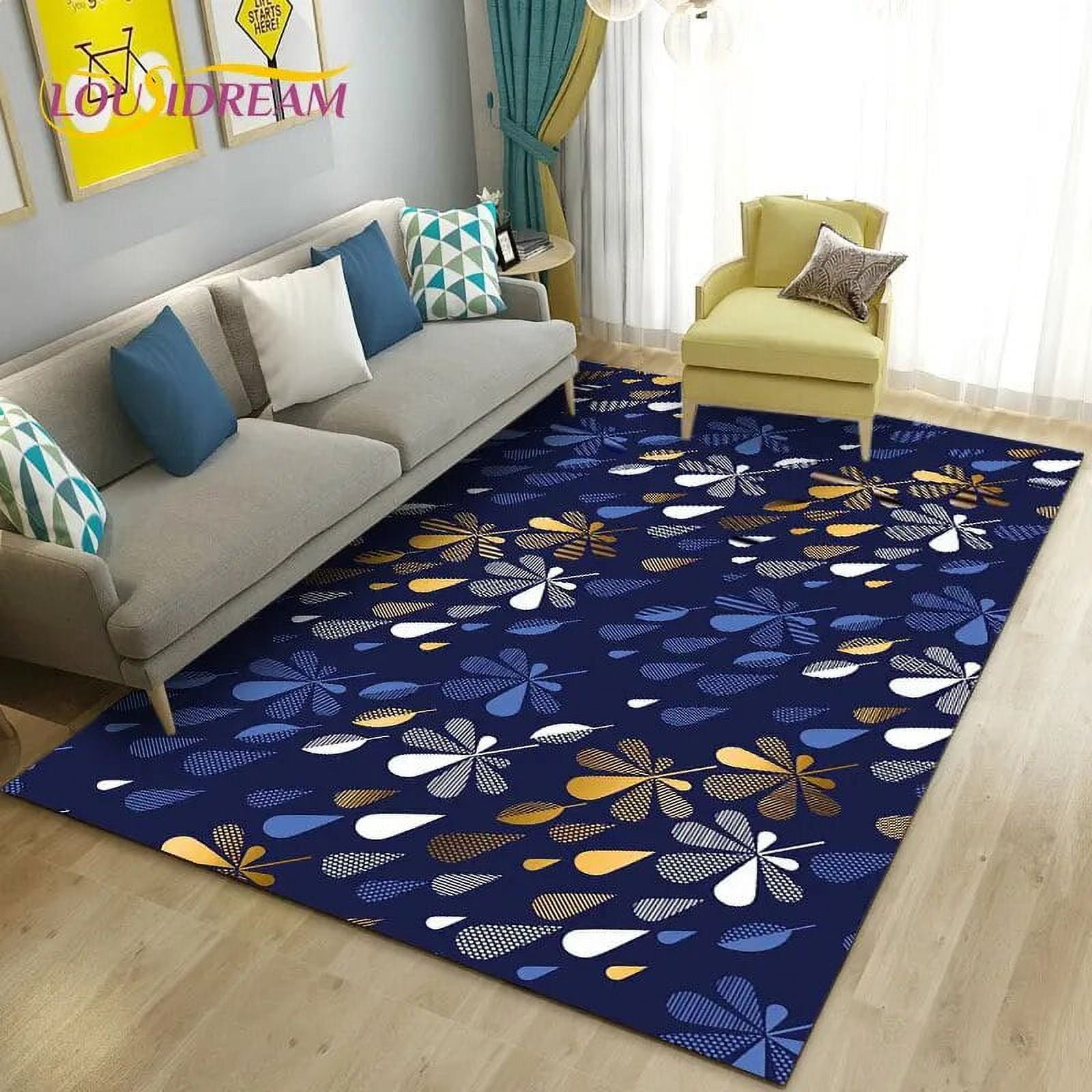 3D Fresh Flower Plant Leaf Area Rug Large Carpet Rug for Living Room ...
