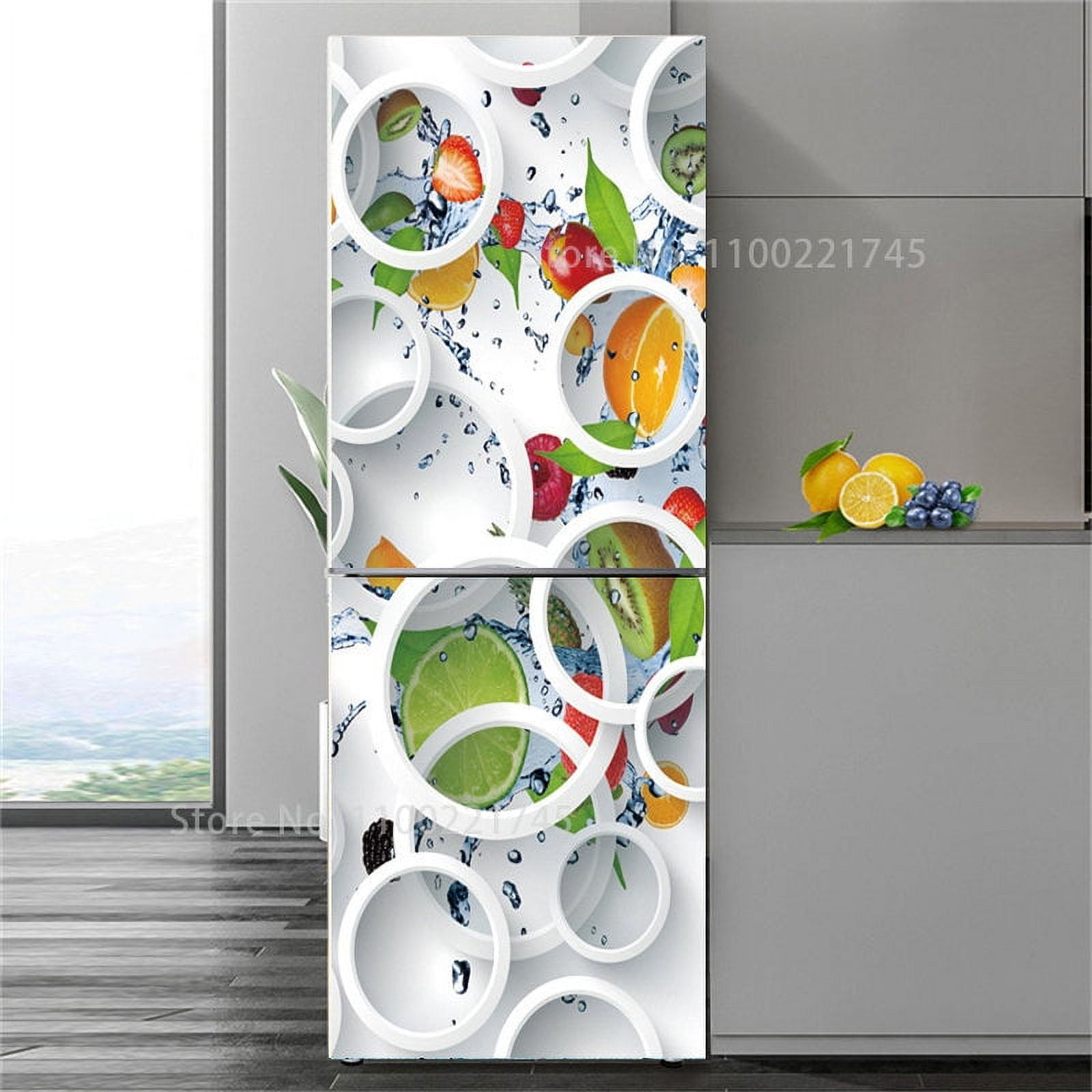 3D Fresh Fruit Fridge Stickers PVC Waterproof Decorative Fridge Self ...