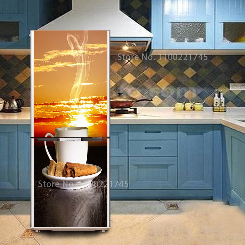 3D Fresh Fruit Fridge Stickers PVC Waterproof rative Fridge Self ...