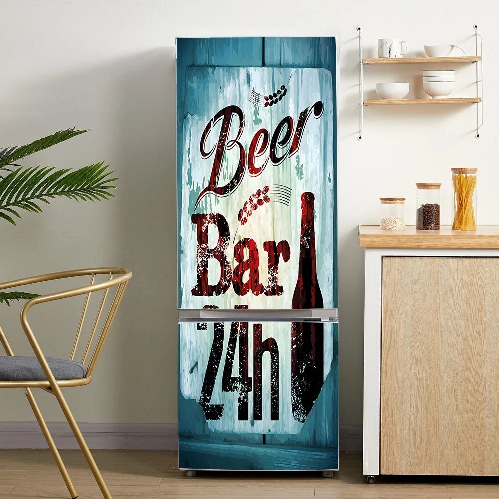 3D Fridge Door Sticker Customizable Size Landscape Poster Vinyl PVC ...