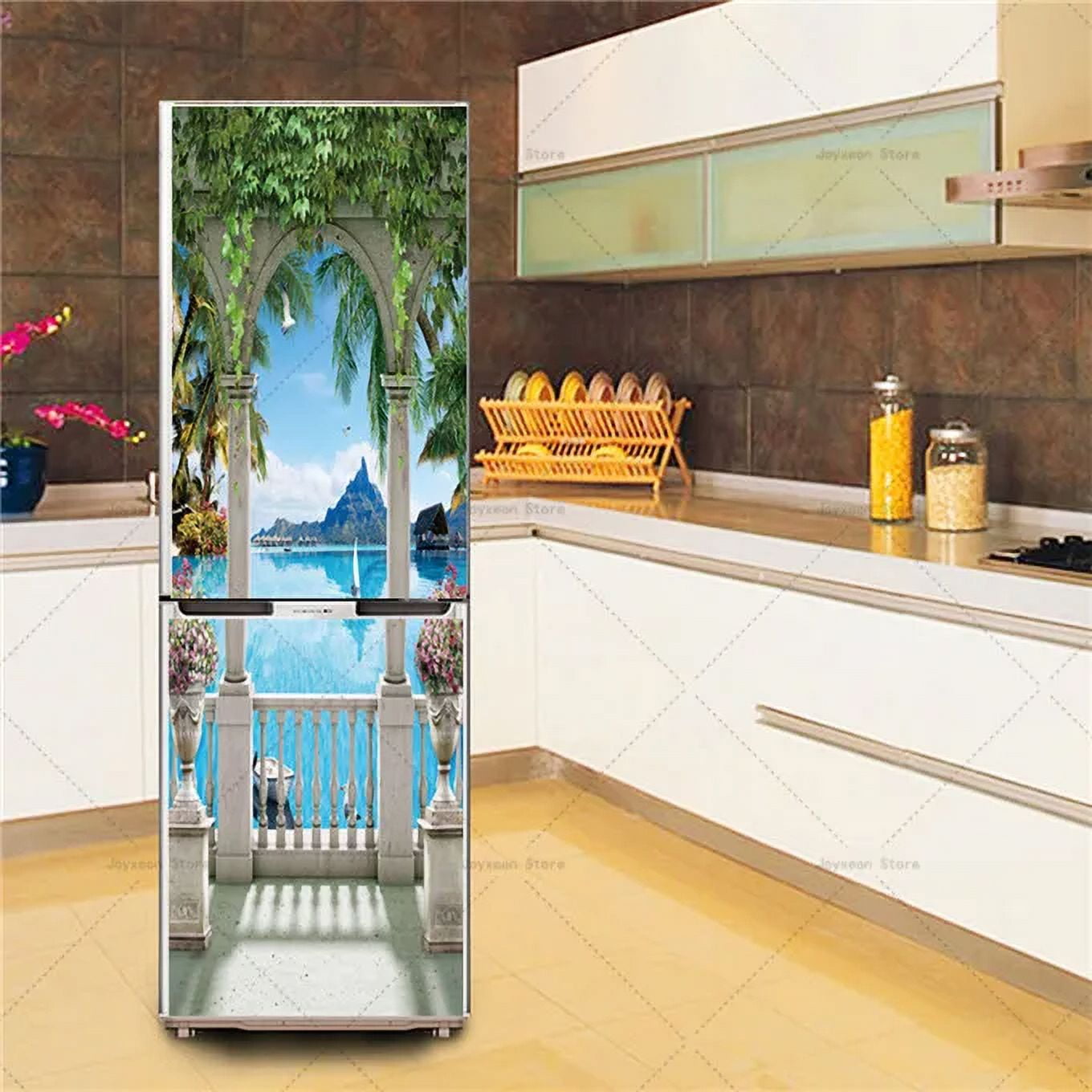 3D Fridge Sticker Customizable Size Scenery Poster Vinyl PVC Waterproof ...