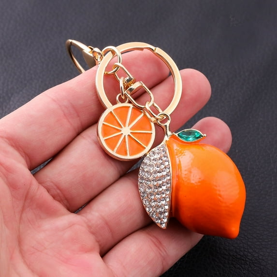 3D Fruit Keyring Lemon Charm Pendant Summer Style Decorative Alloy ...