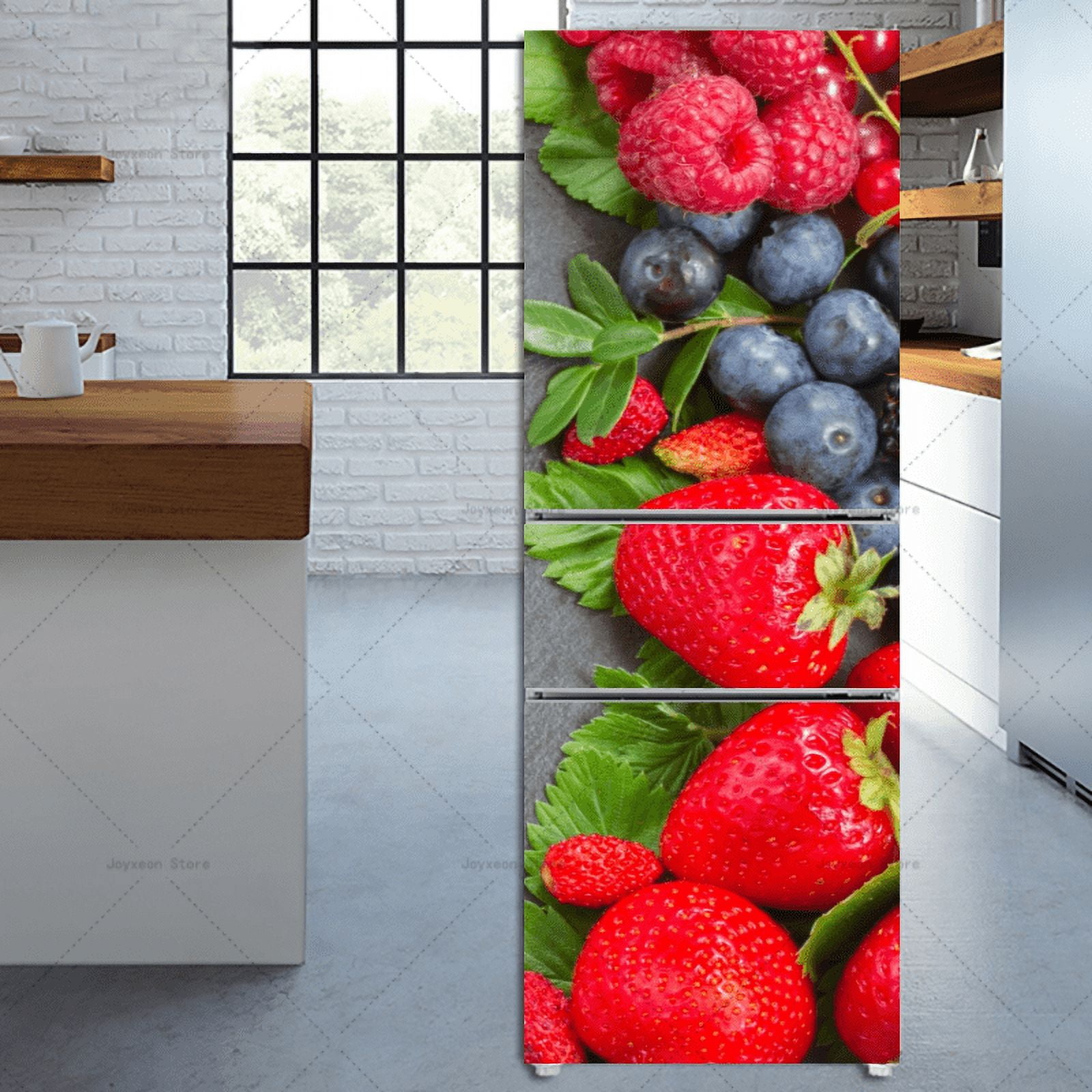 3D Fruit Refrigerator Magnet PVC Vinyl Waterproof Self-adhesive Mural ...