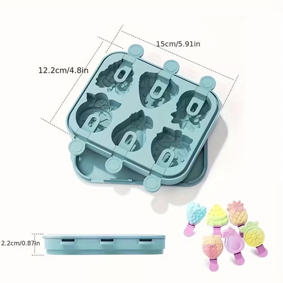 3D Fruit Shaped Popsicle Ice Cream Mold - Fun DIY Silicone Mold for ...