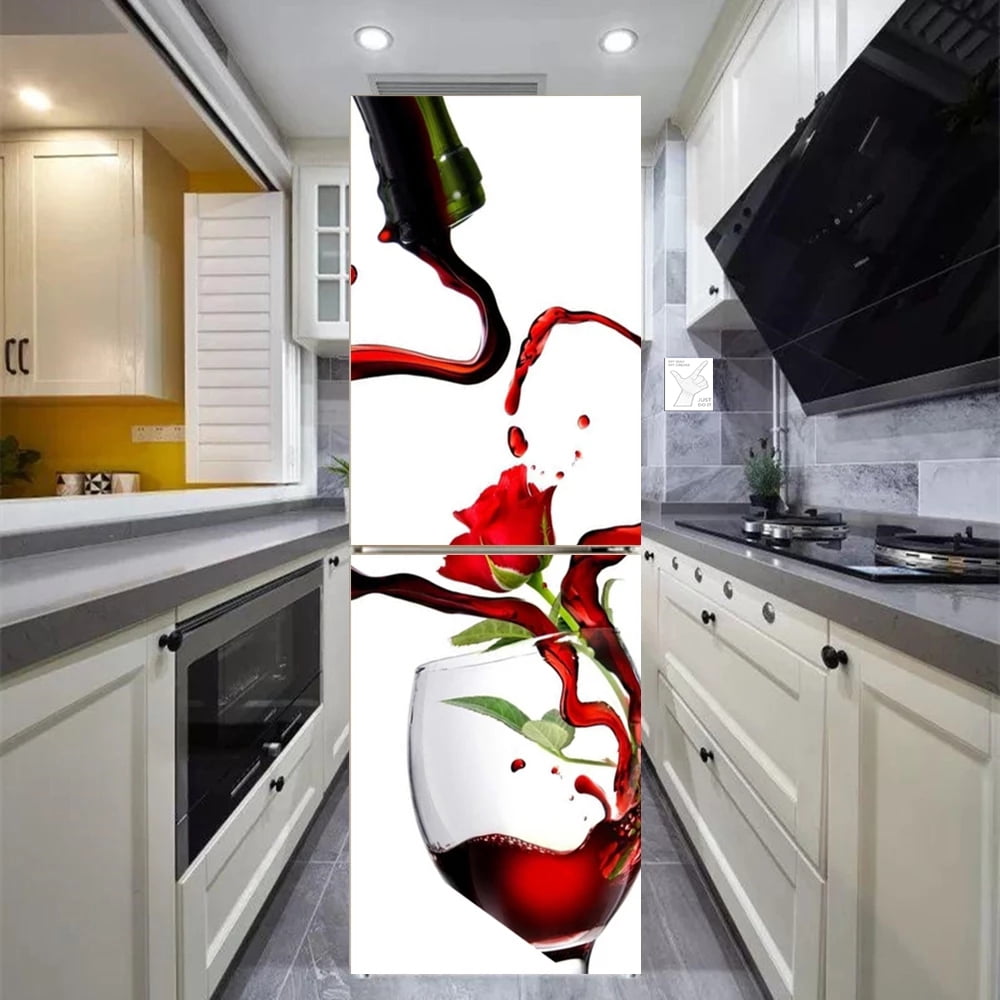 3D Fruit Vegetables Fridge Door Stickers Self Adhesive Refrigerator ...