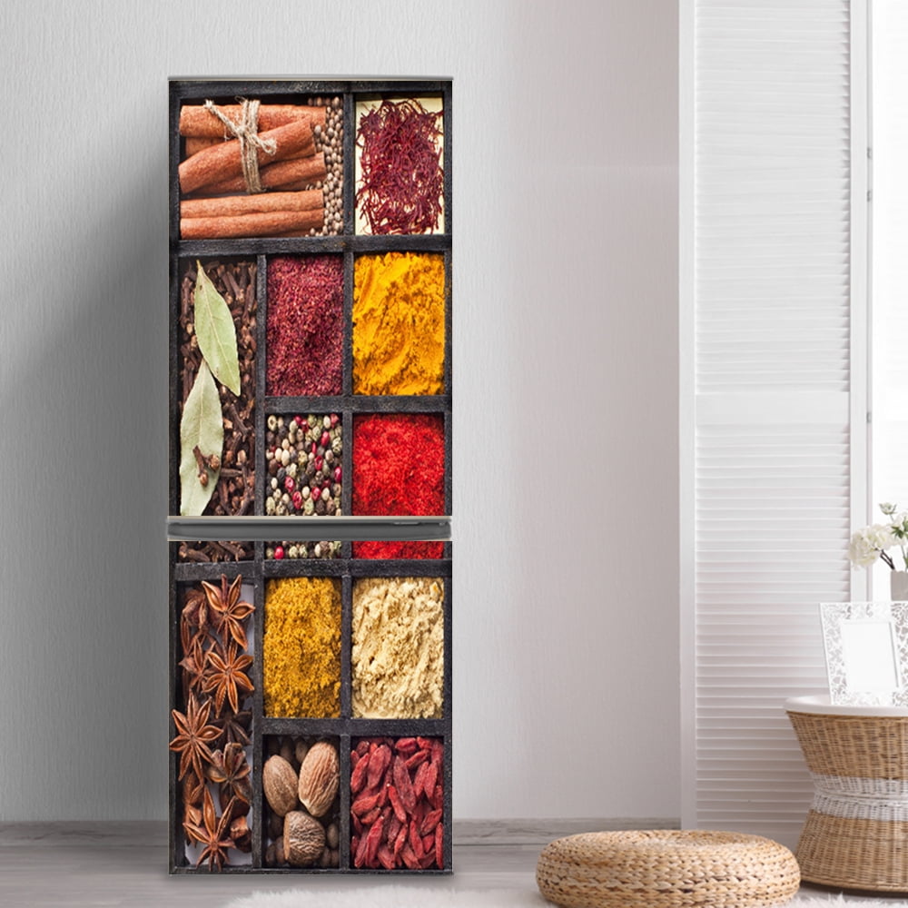 3D Fruit Vegetables Fridge Door Stickers Self Adhesive Refrigerator ...