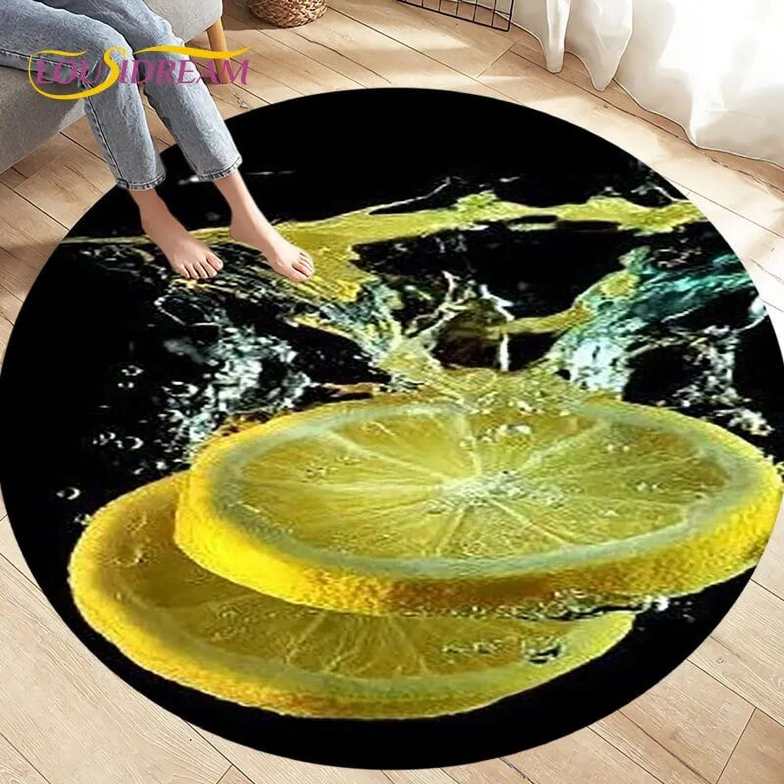 3D Fruits Vegetables Round Area Rug Circle Carpet Rug for Living Room ...