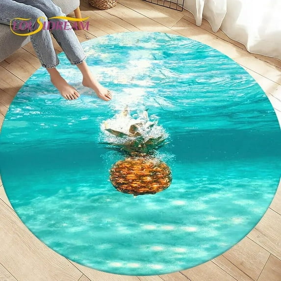 3D Fruits Vegetables Round Area Rug Circle Carpet Rug for Living Room ...