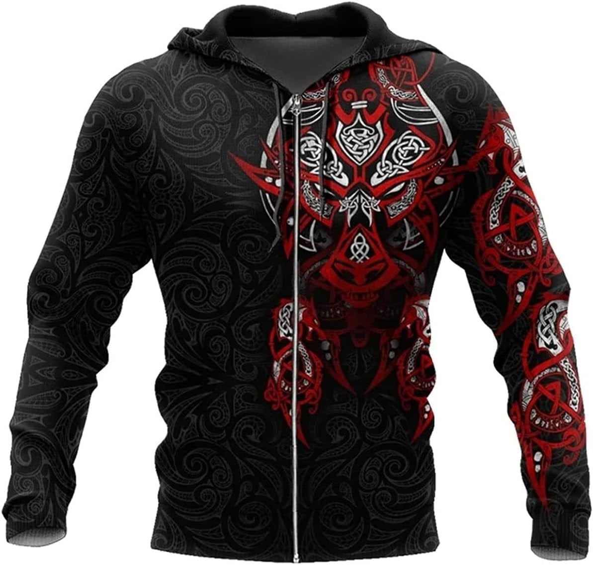 3D Full Body Print Fenrir Wolf Viking Dragon Medieval Novelty Harajuku Hoodie Norse Mythology ...