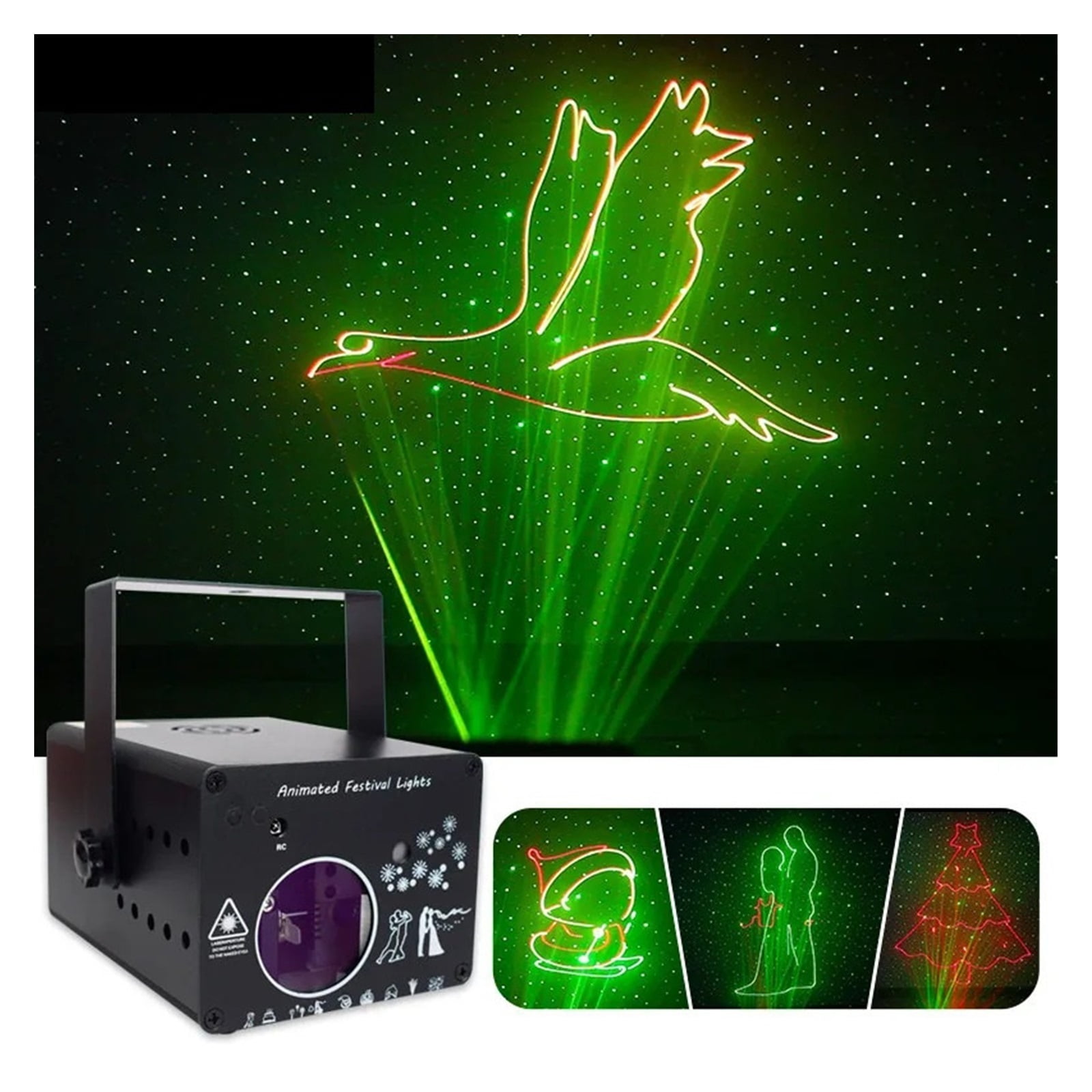 3D Full Color Animation Projection Light Christmas Bar KtV Beam ...