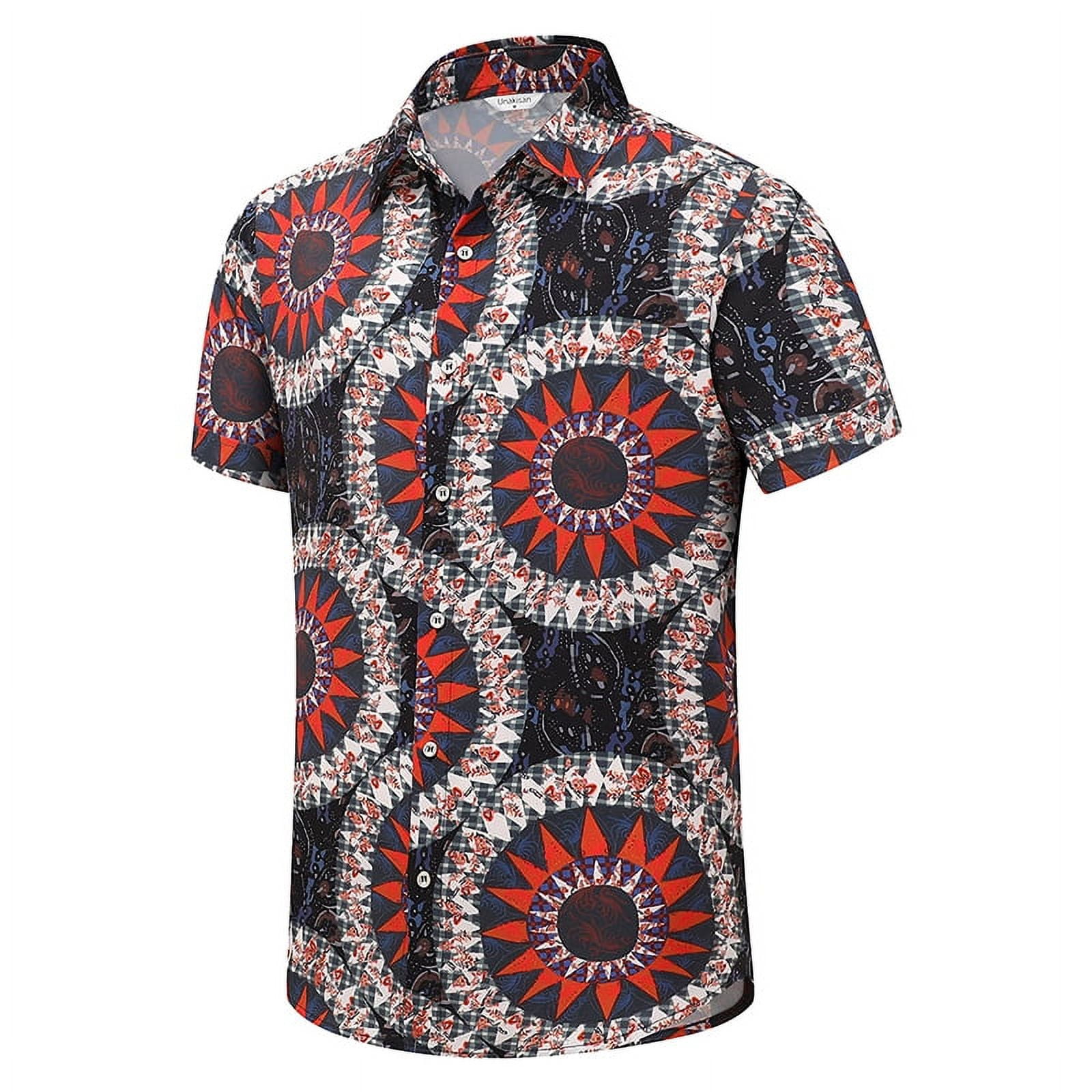 3D Full Print Floral Hawaiian Shirt For Men Casual Short Sleeve Tropical Button Down Beach ...