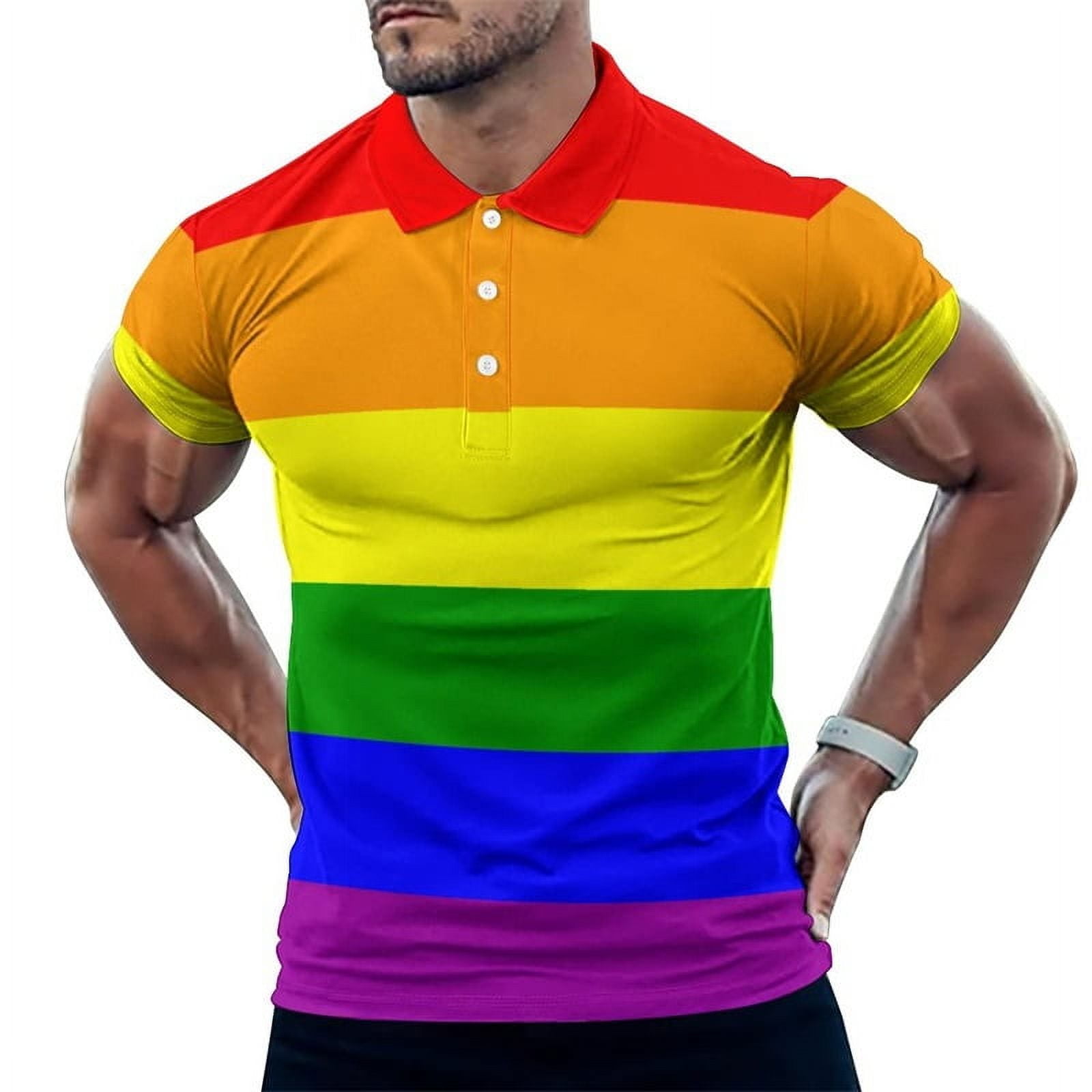 3D Full Print US National Flag Graphic Polo Shirts For Men Short Sleeve Casual Golf Shirts Mens ...