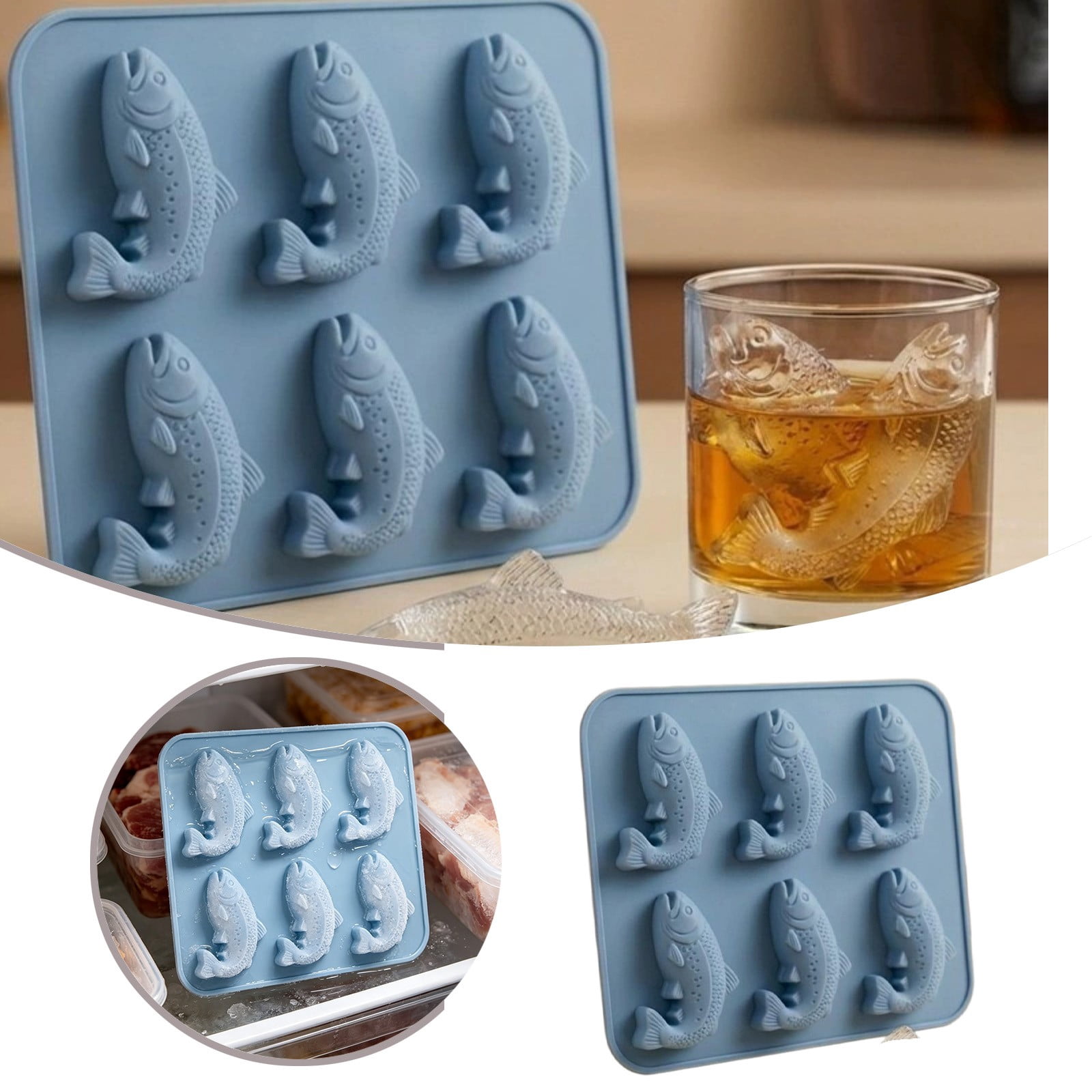 3D Fun Shapes Silicone Ice Cube Tray, Easy Release Food Grade Ice Mold ...