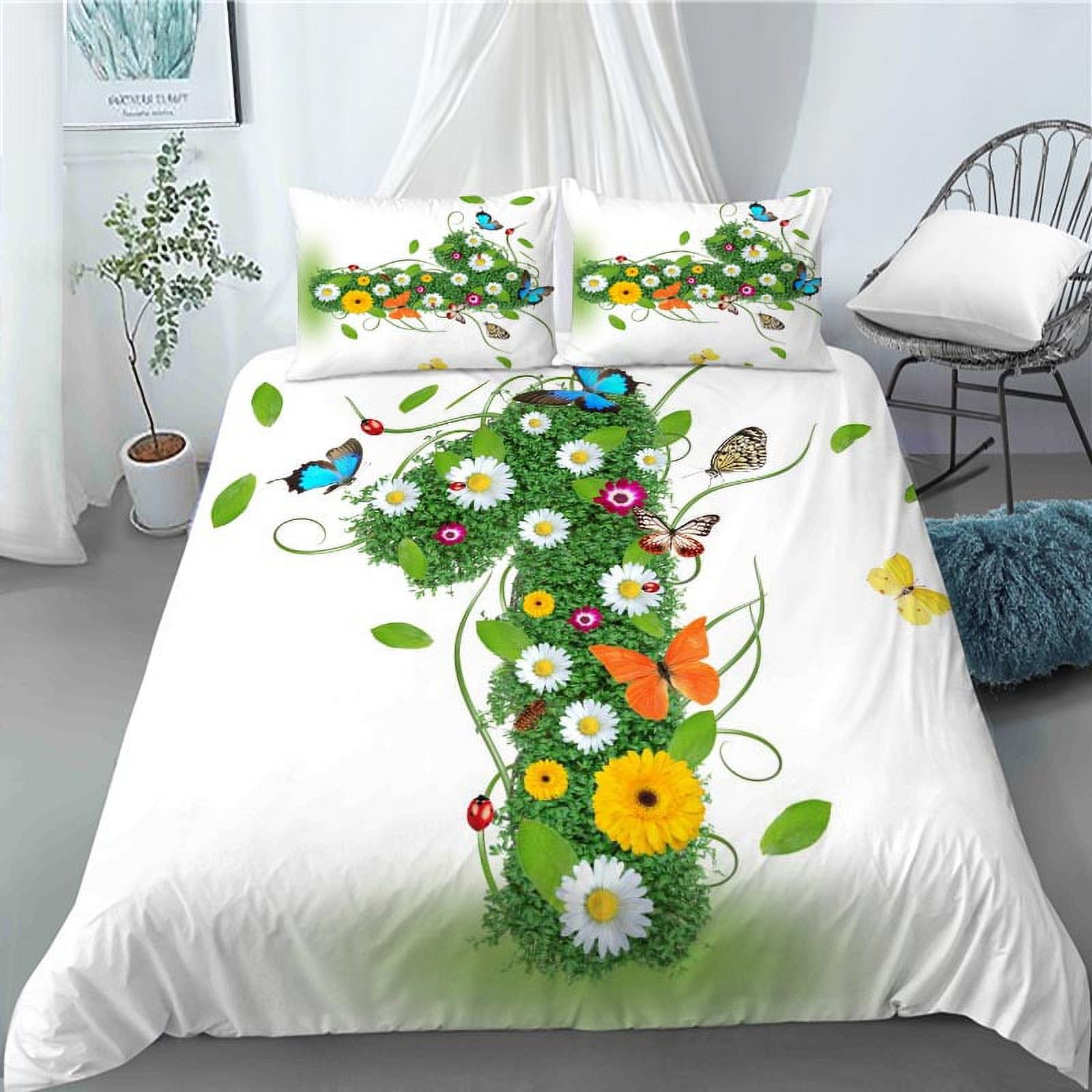 3D Funny Nice Cute Digital Flower Duvet Cover with Pillowcase King Size ...