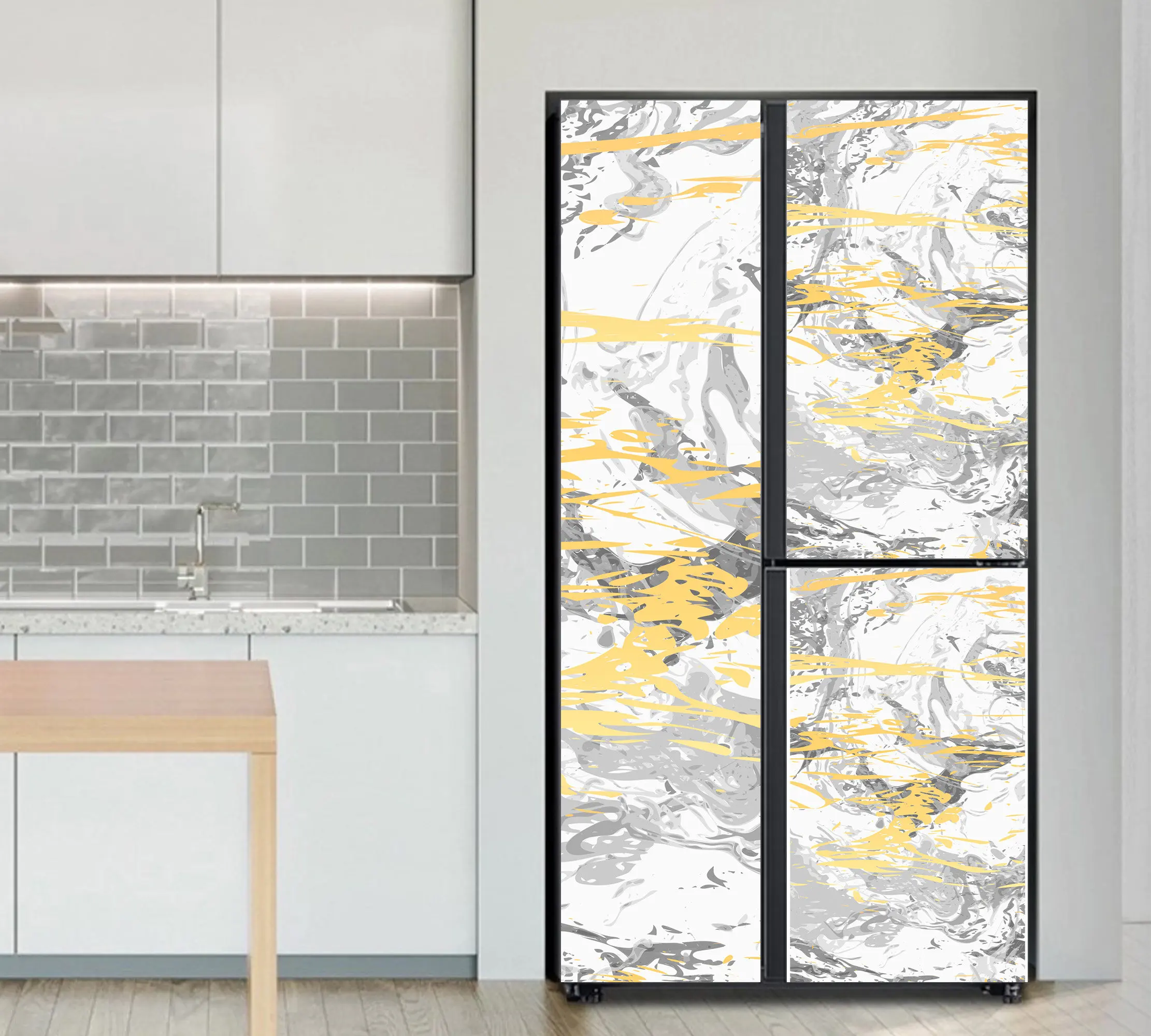 3D Funny Skull Fridge Stickers Cartoon Skeleton Refrigerator Wallpaper ...