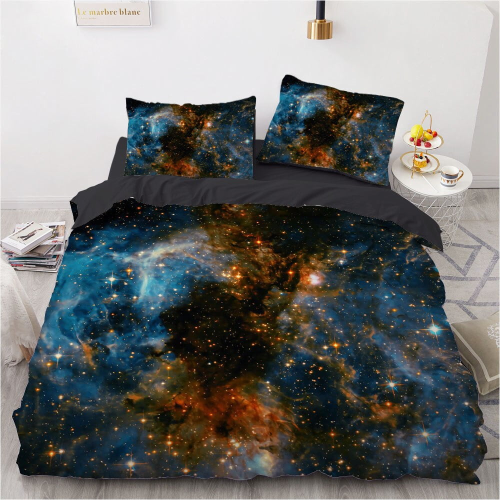 3D Galaxy Bedding Set Universe Outer Space Duvet Cover King Psychedelic ...
