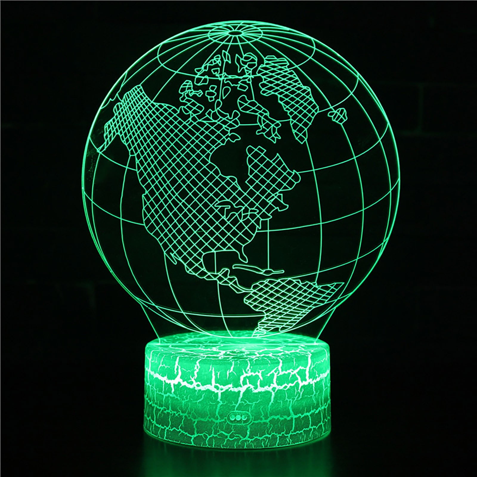 3D Galaxy Crystal Ball Night Light with Woodern Base,16 Colors with ...
