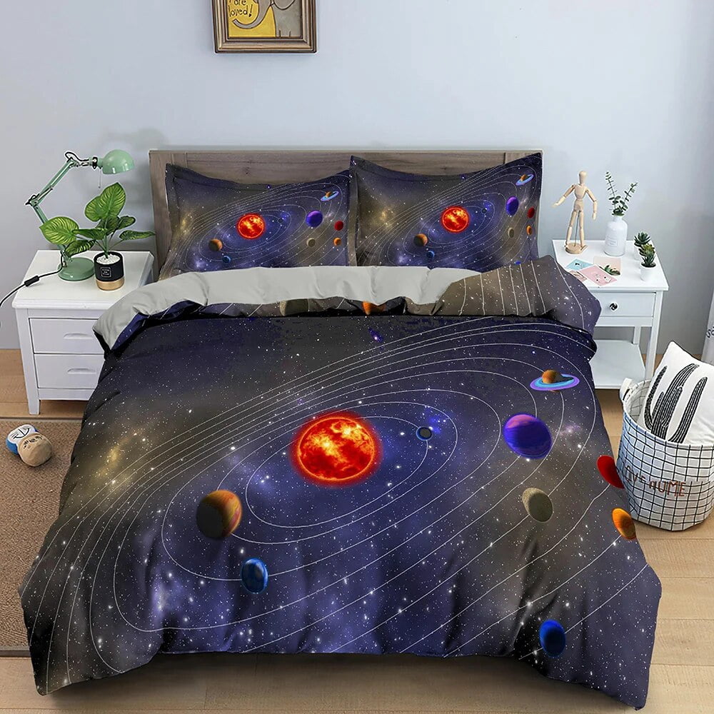 3D Galaxy Duvet Cover Set King Full Twin 2/3pcs Bedding Sets Universe ...