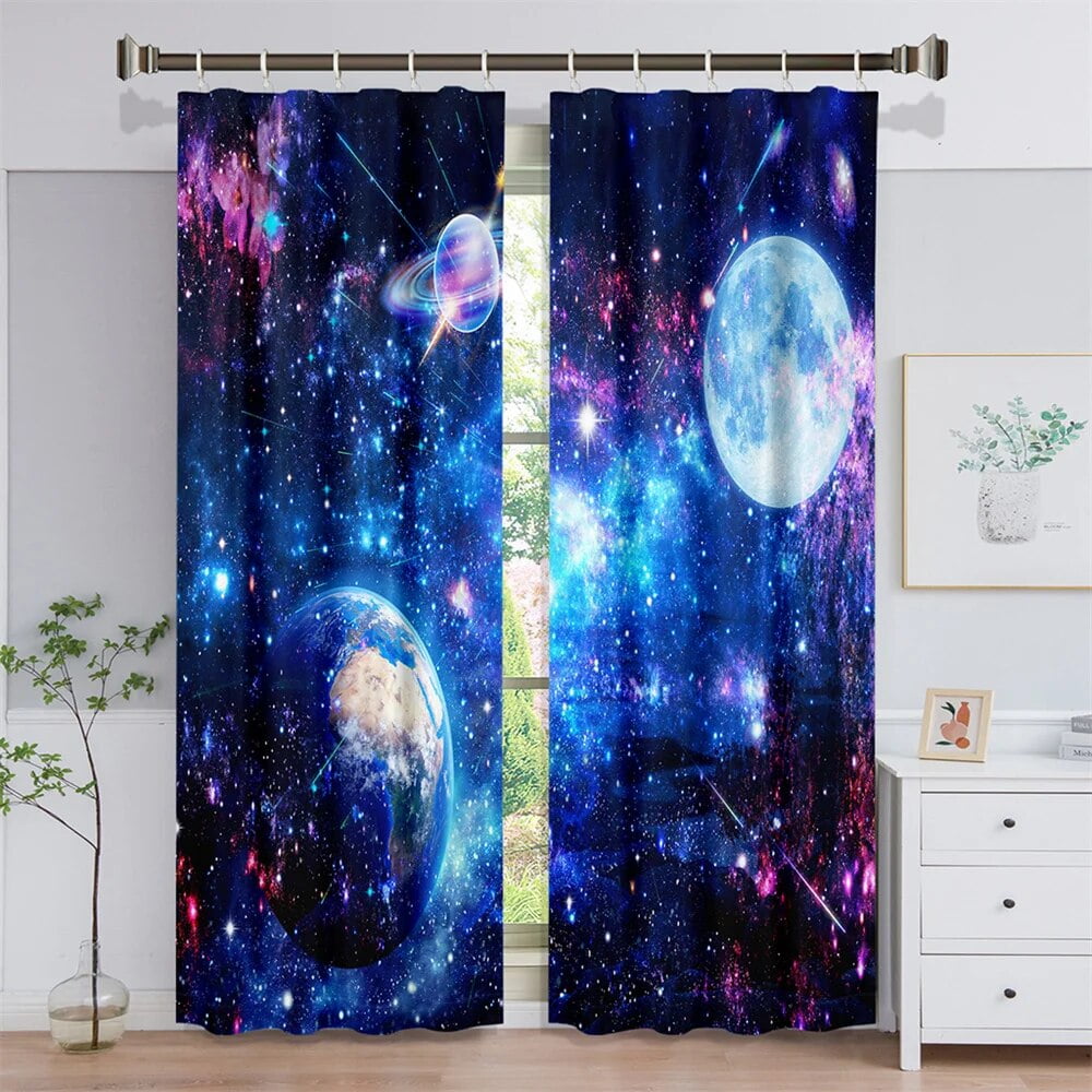 3D Galaxy Outer Space Universe Nebula Starry Sky Solar Planet 2 Pieces ...