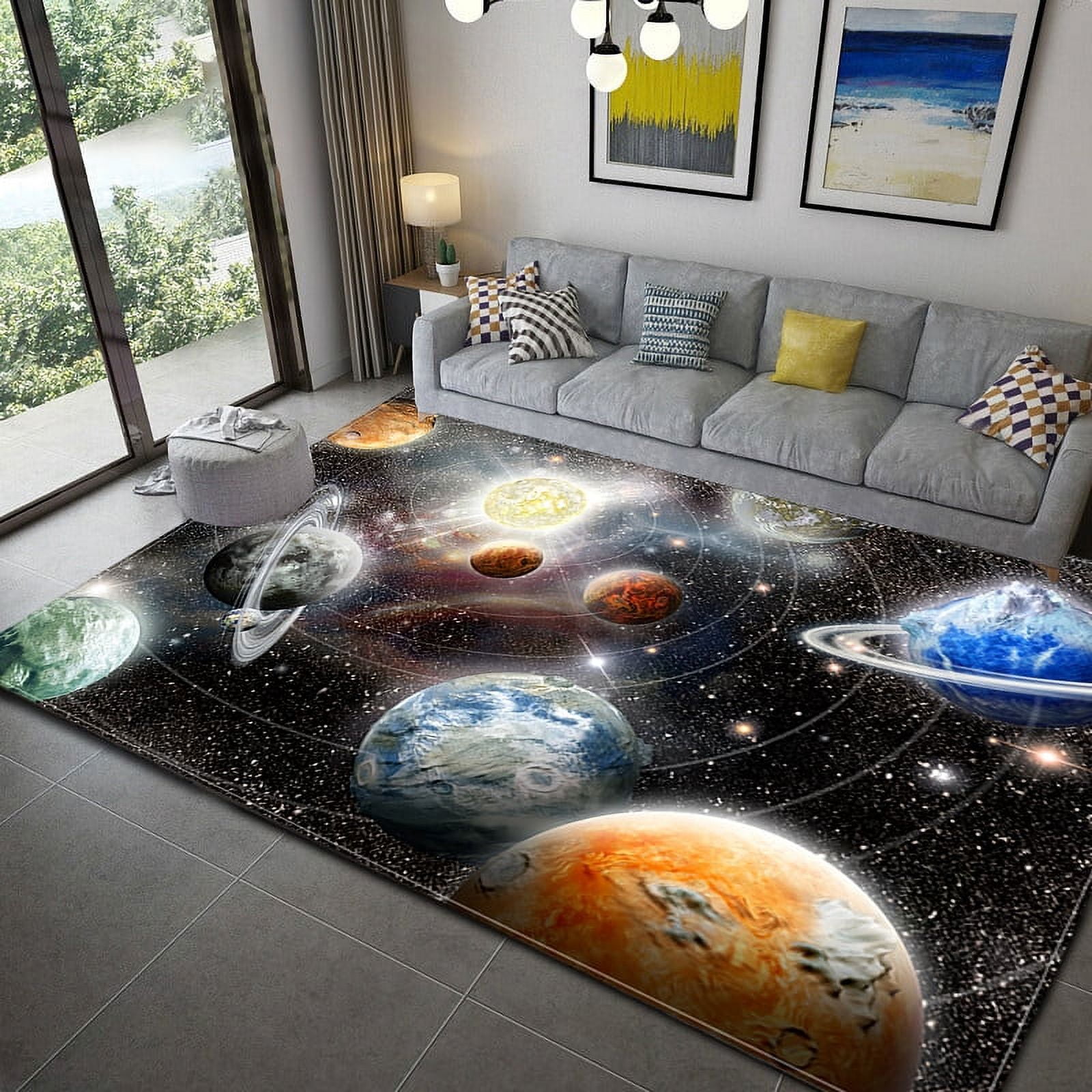 3D Galaxy Space Print Carpet Living Room Home r Bedroom Bedside Rug ...